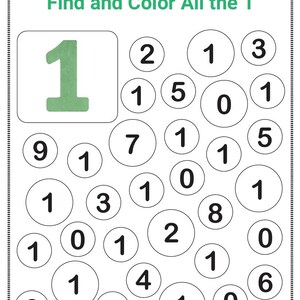 Find and Color Number Worksheets for Kids | Number Recognition Practice ...