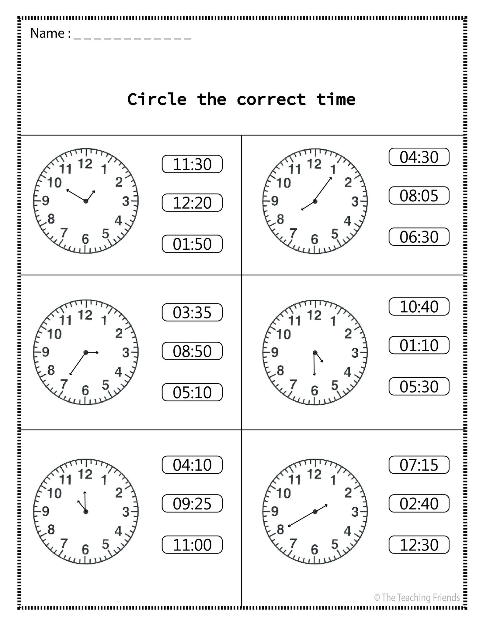 Telling Time Worksheets Learn to Tell Time Clock Activities ...