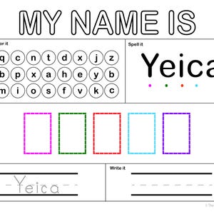 Personalized Name Worksheet: Spell, Trace & Write - Custom Kids ...