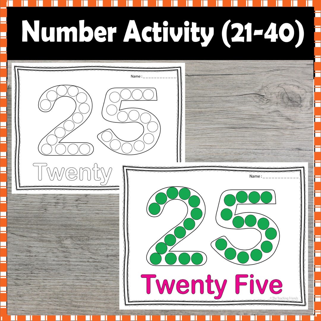 Number Dot Painting Worksheets 21-40, Bingo Dauber Math, Preschool ...