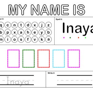 Personalized Name Worksheet: Spell, Trace & Write - Custom Kids ...