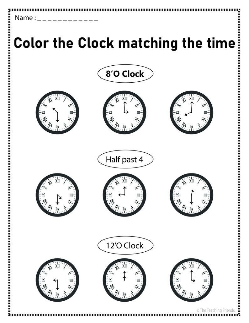 Telling Time Made Fun Learning Time by the Hour and Half-hour - Etsy