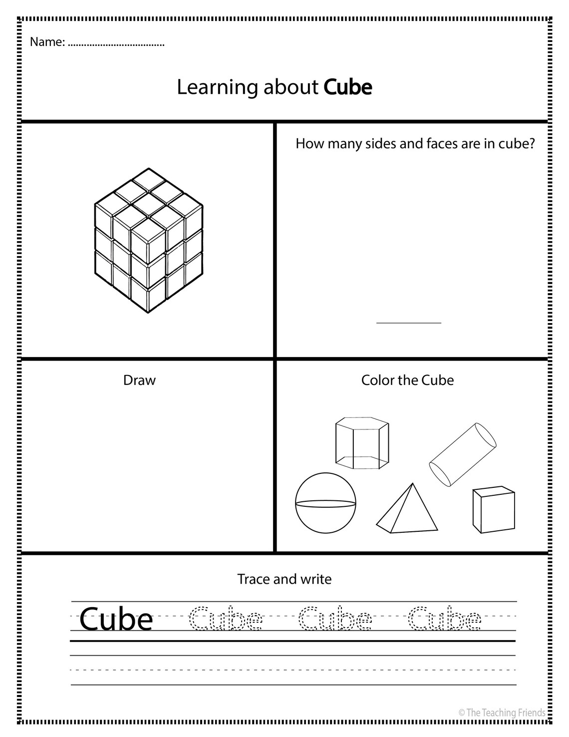 2D and 3D Shapes Learning Worksheets – Printable Activity - Etsy