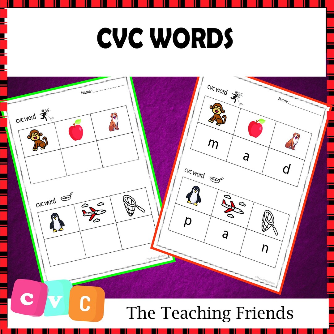 CVC Words Practice, Short Vowel Activities, Letter Sounds, Phonics ...