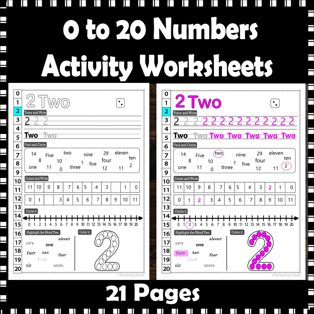 Numbers Worksheets 0-20, Kindergarten Math, Number Recognition ...