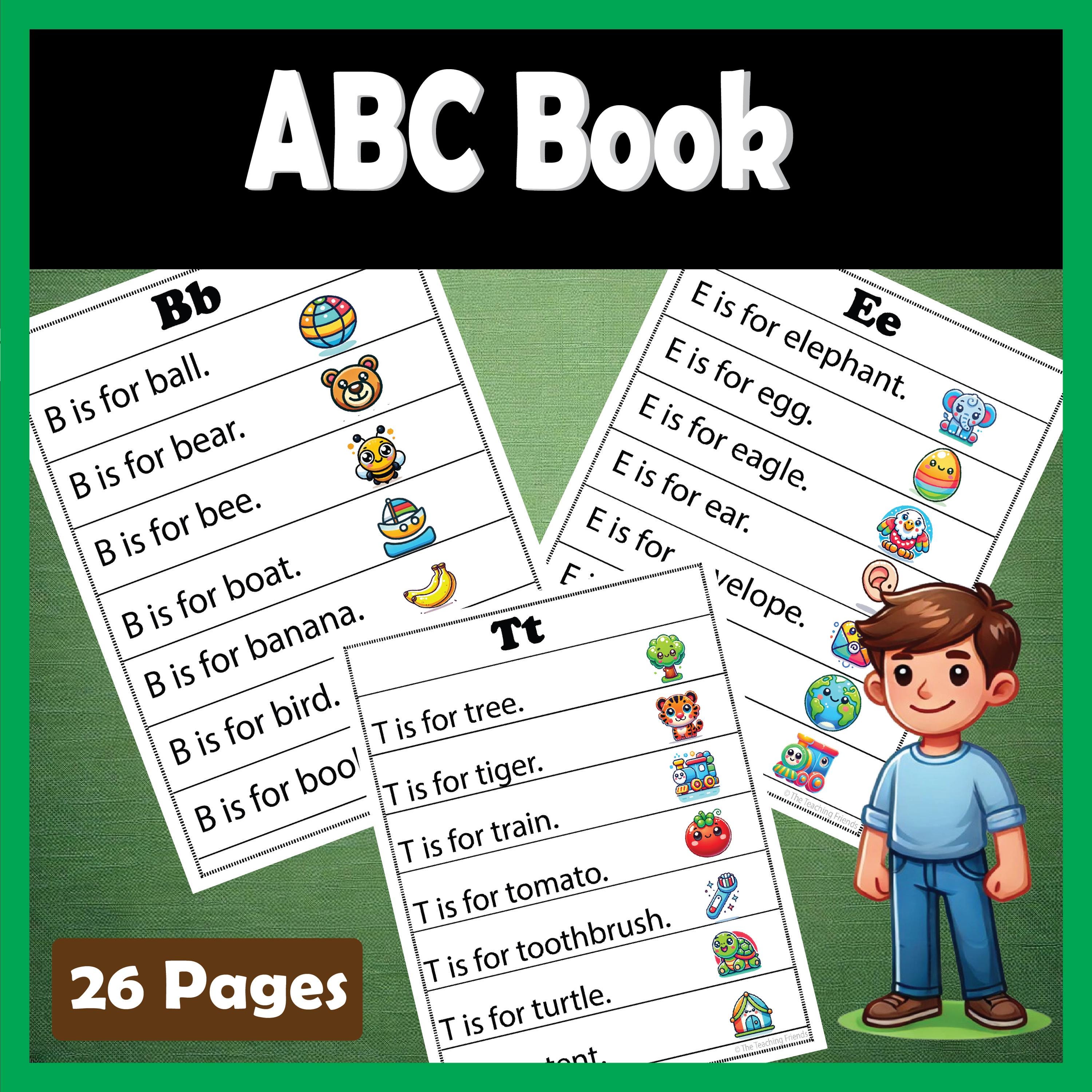 ABC Book: Letter and Sound Recognition Worksheets (printable PDF) - Etsy