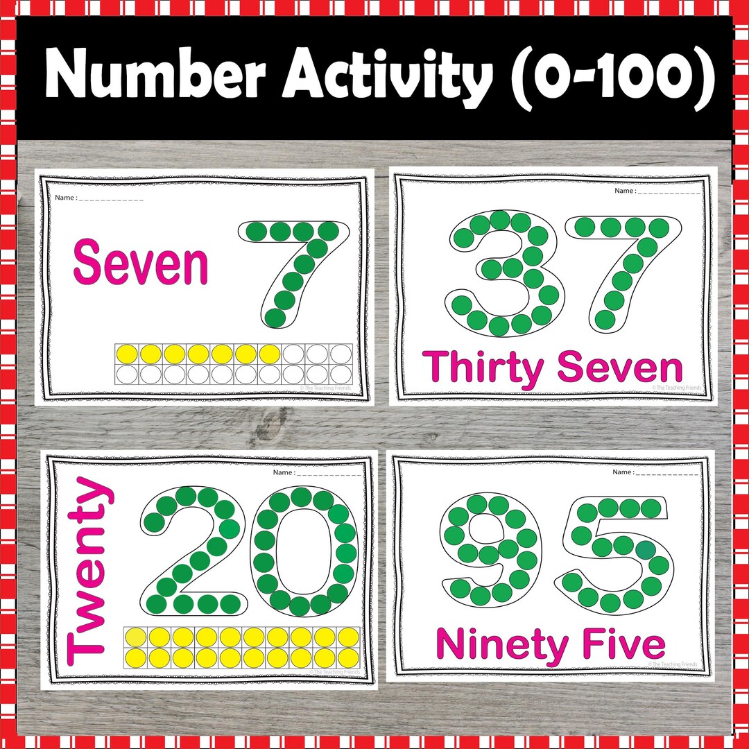 Numbers Bundle Dot Marker Activities 0-100 Bingo Daubers Kindergarten ...