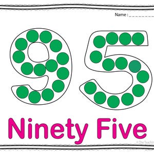 Number Dot Painting Worksheets 81-100| Bingo Daubers | Kindergarten ...