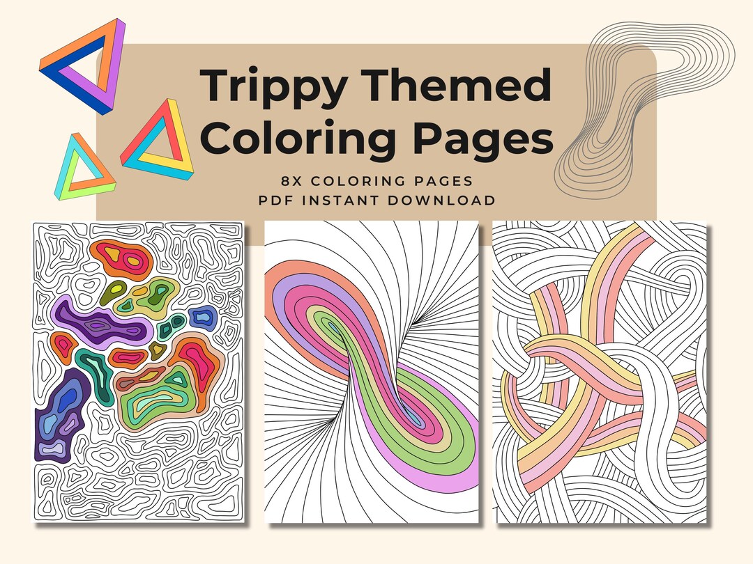 Trippy Illusion Themed Coloring Pages | 8 Printable Coloring Pages ...