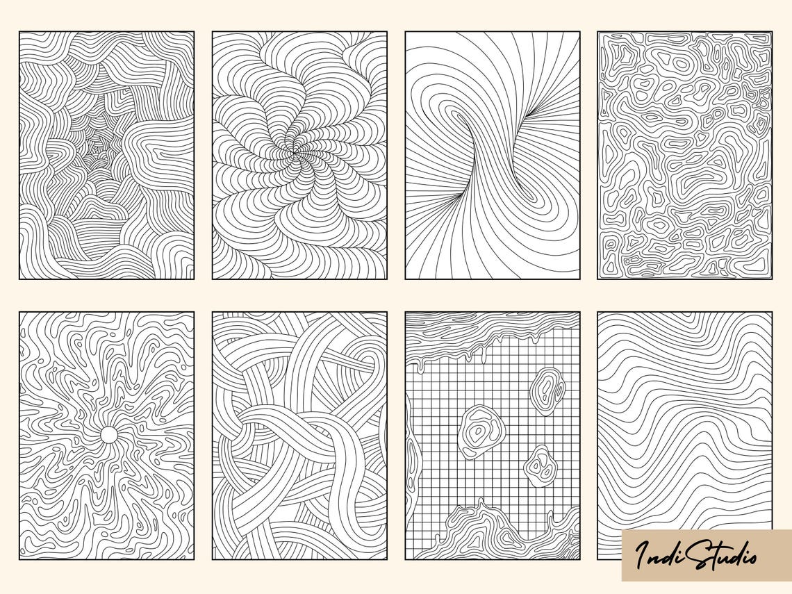 Trippy Illusion Themed Coloring Pages | 8 Printable Coloring Pages ...
