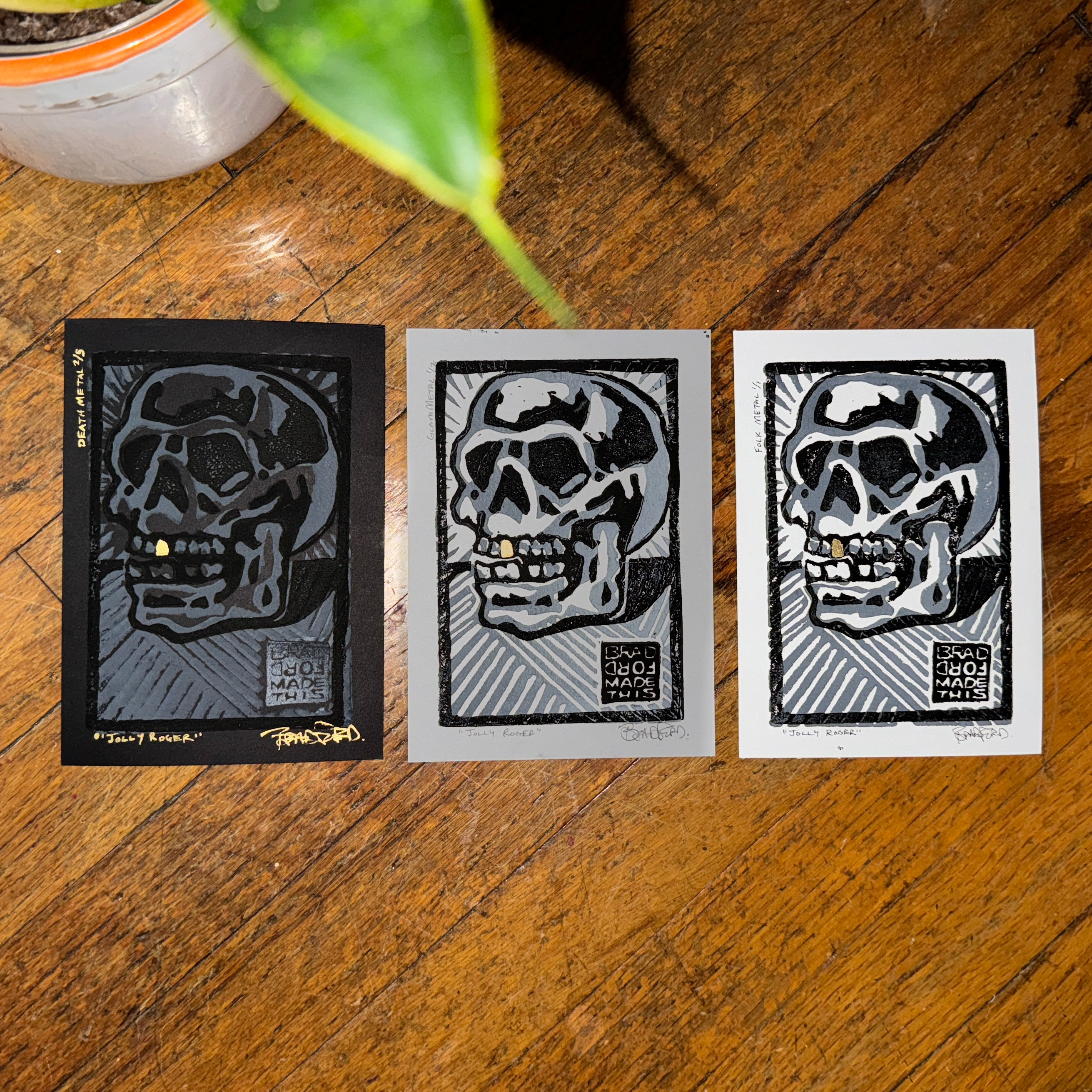 LIMITED 5x7 'jolly Roger' Gold Tooth Skull - Etsy