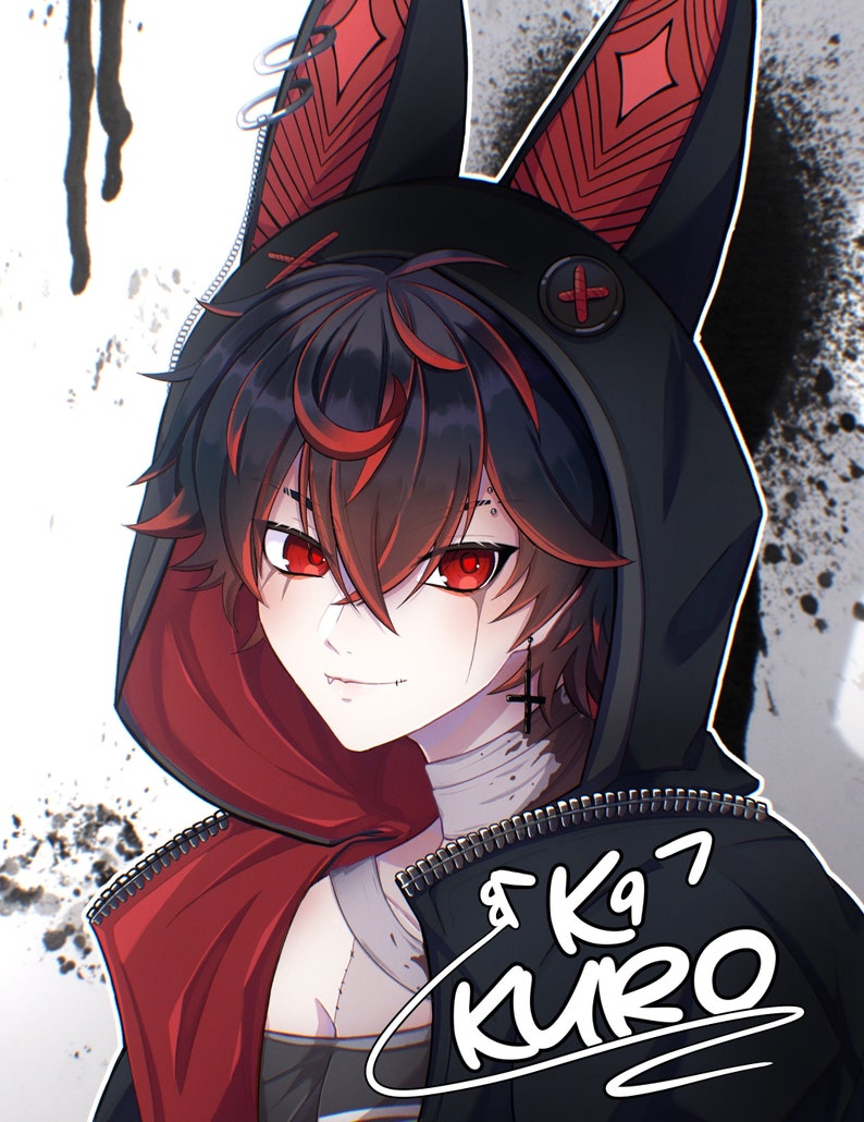 Kuro Kurenai K9 Kuro Vtuber, Vshojo Print - Etsy