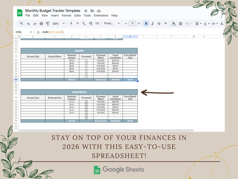 12-month Budget Tracker Template for Google Sheets (digital Download ...