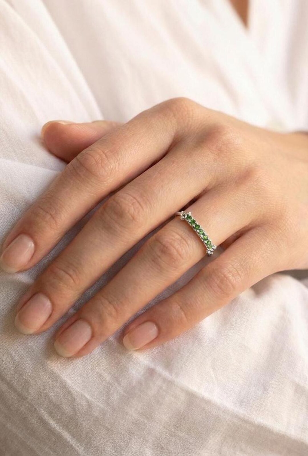 Natural Tsavorite Ring • Natural Birthstone Ring • 925 Silver Ring, 18K ...