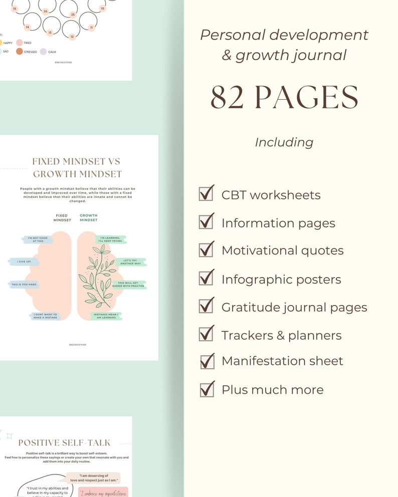 Self-development CBT Journal, Mental Health, Personal Growth (A4) - Etsy