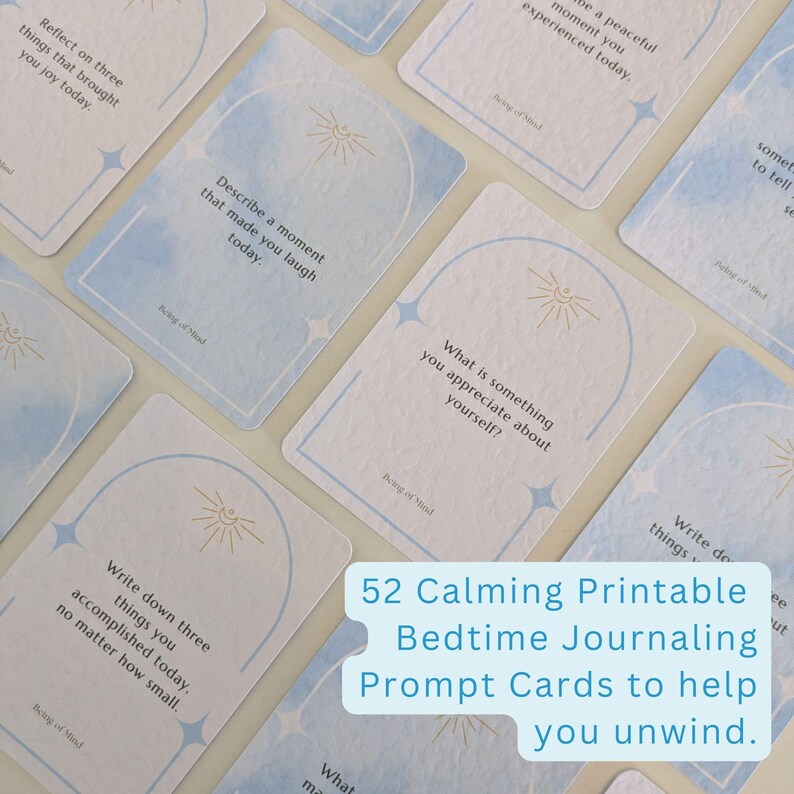 Printable Bedtime Journaling Prompt Cards: Self-love & Sleep Hygiene ...