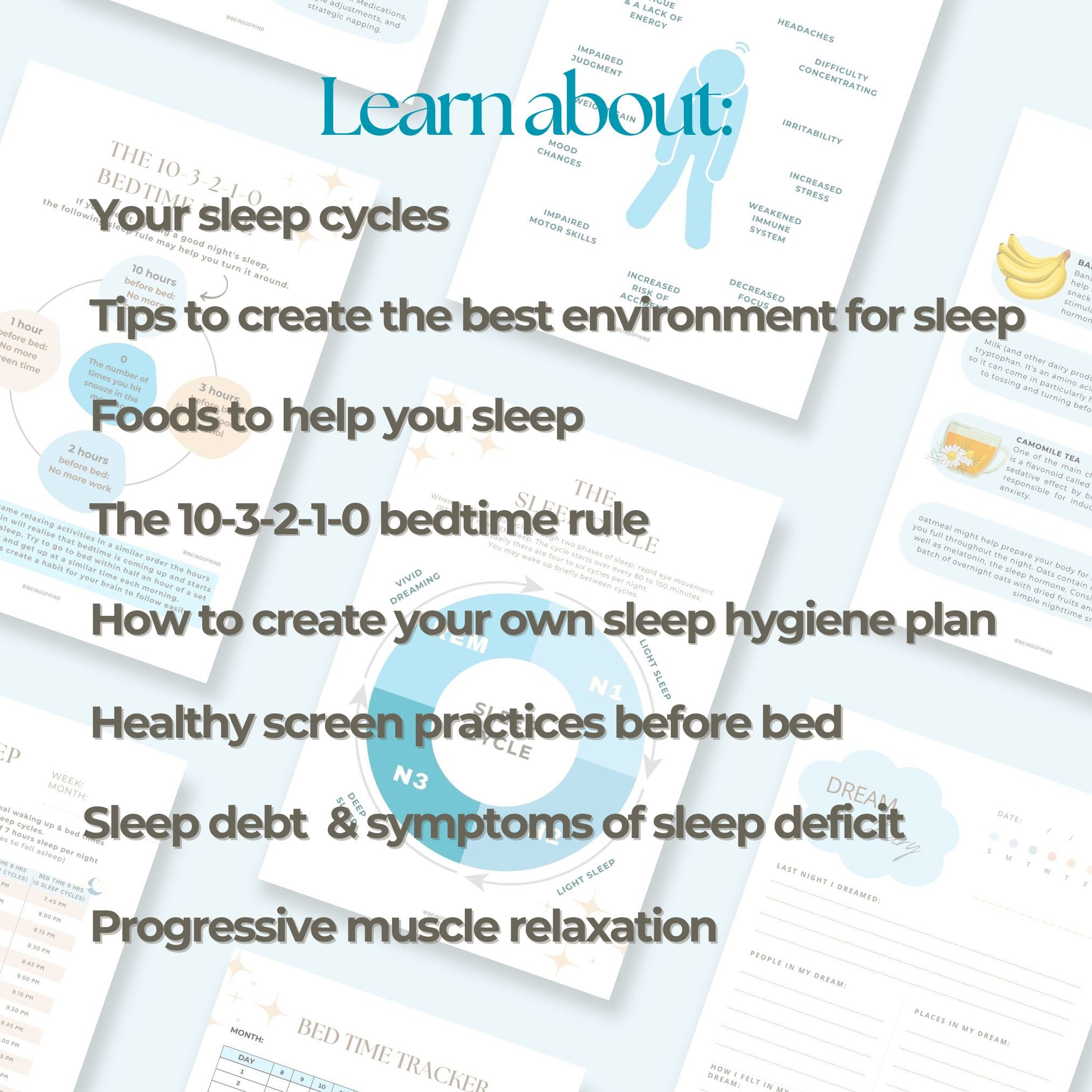Sleep Hygiene Workbook, Journal, CBT, Worksheets, Printable, Digital ...
