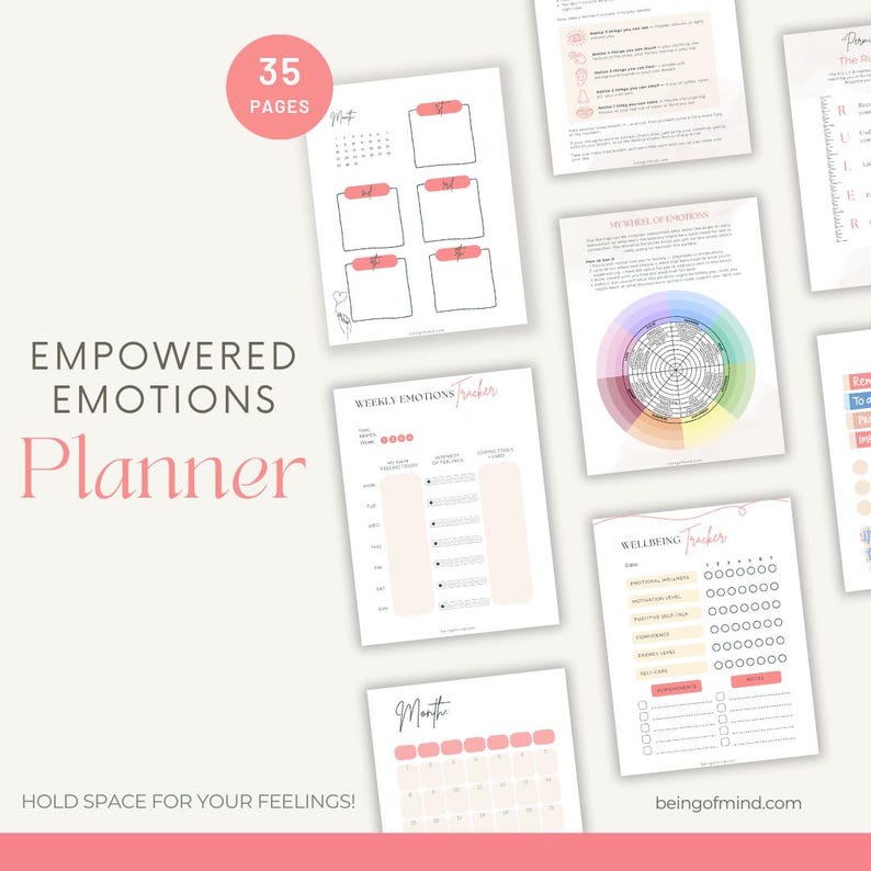 Empowered Emotions Planner 2026, Wellbeing Journal for Mental Health ...