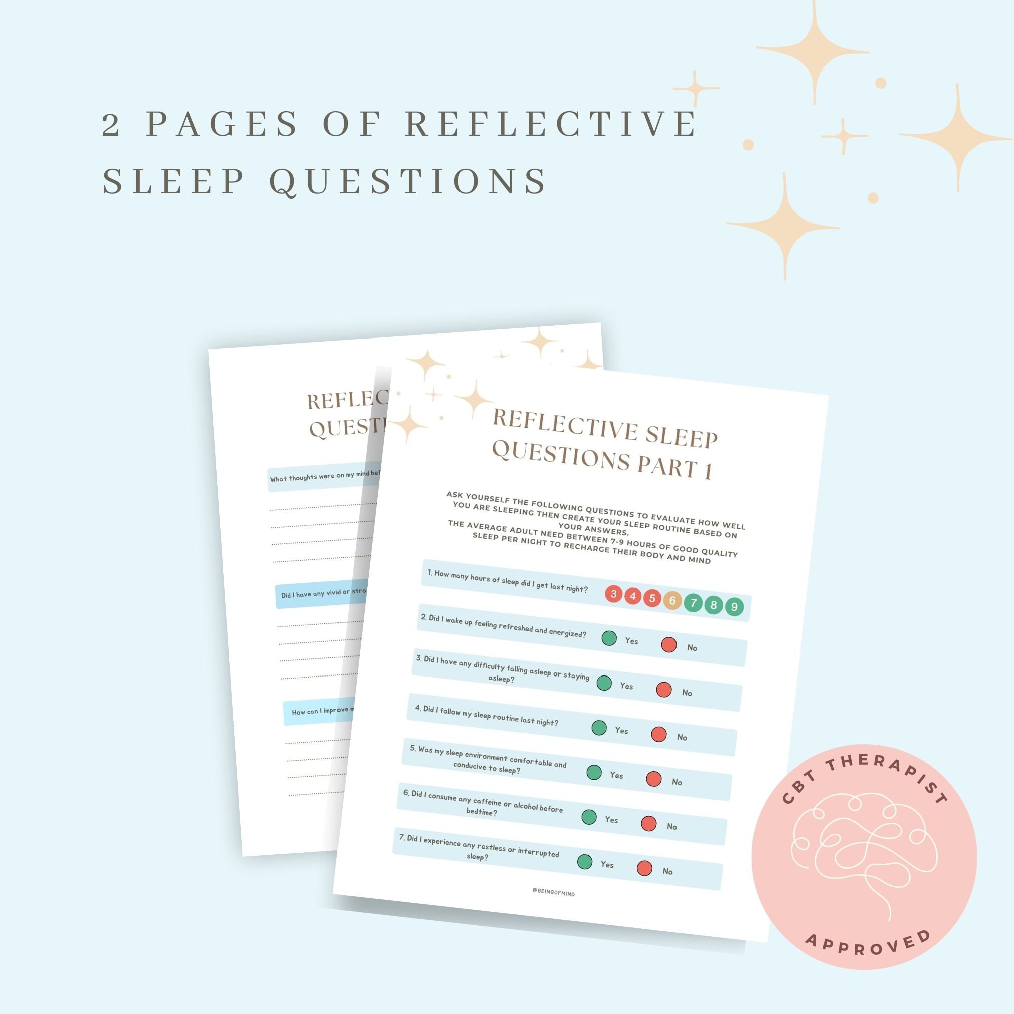 Sleep Hygiene Workbook, Journal, CBT, Worksheets, Printable, Digital ...