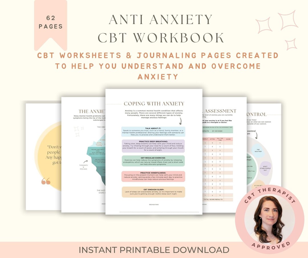 Anti Anxiety Cbt Workbook 2025, Anxiety Journal, Stress Management ...