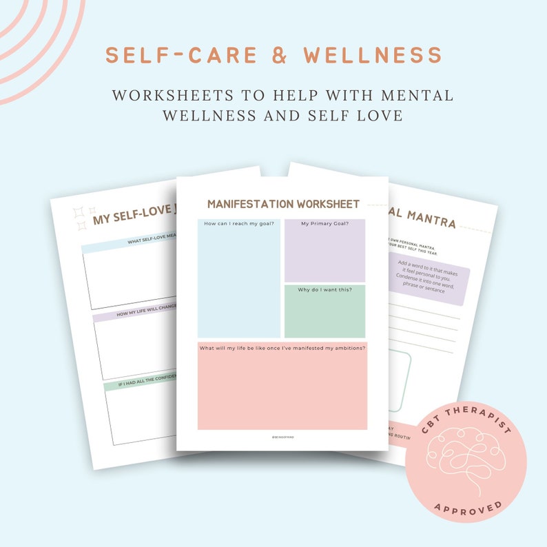 Selfcare & Wellness Cbt Journal, Planner, Self Care Journal, Self Care ...