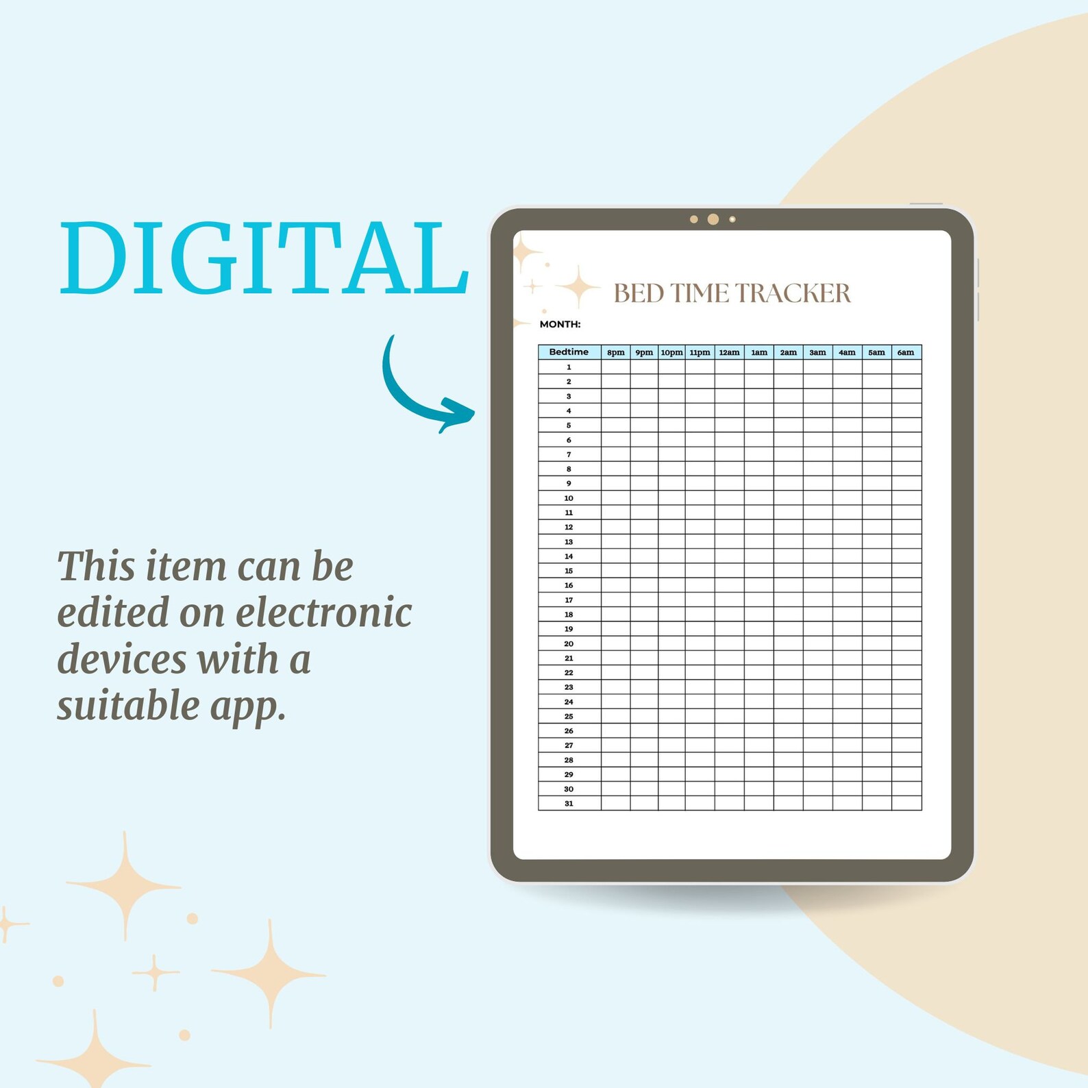 Bed Time Planner, Sleep Log, Sleep Tracker, Sleep Hygiene, Sleep ...