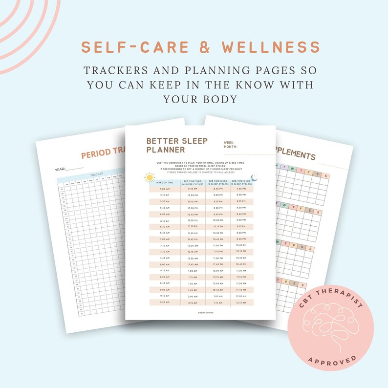 Selfcare & Wellness Cbt Journal, Planner, Self Care Journal, Self Care ...