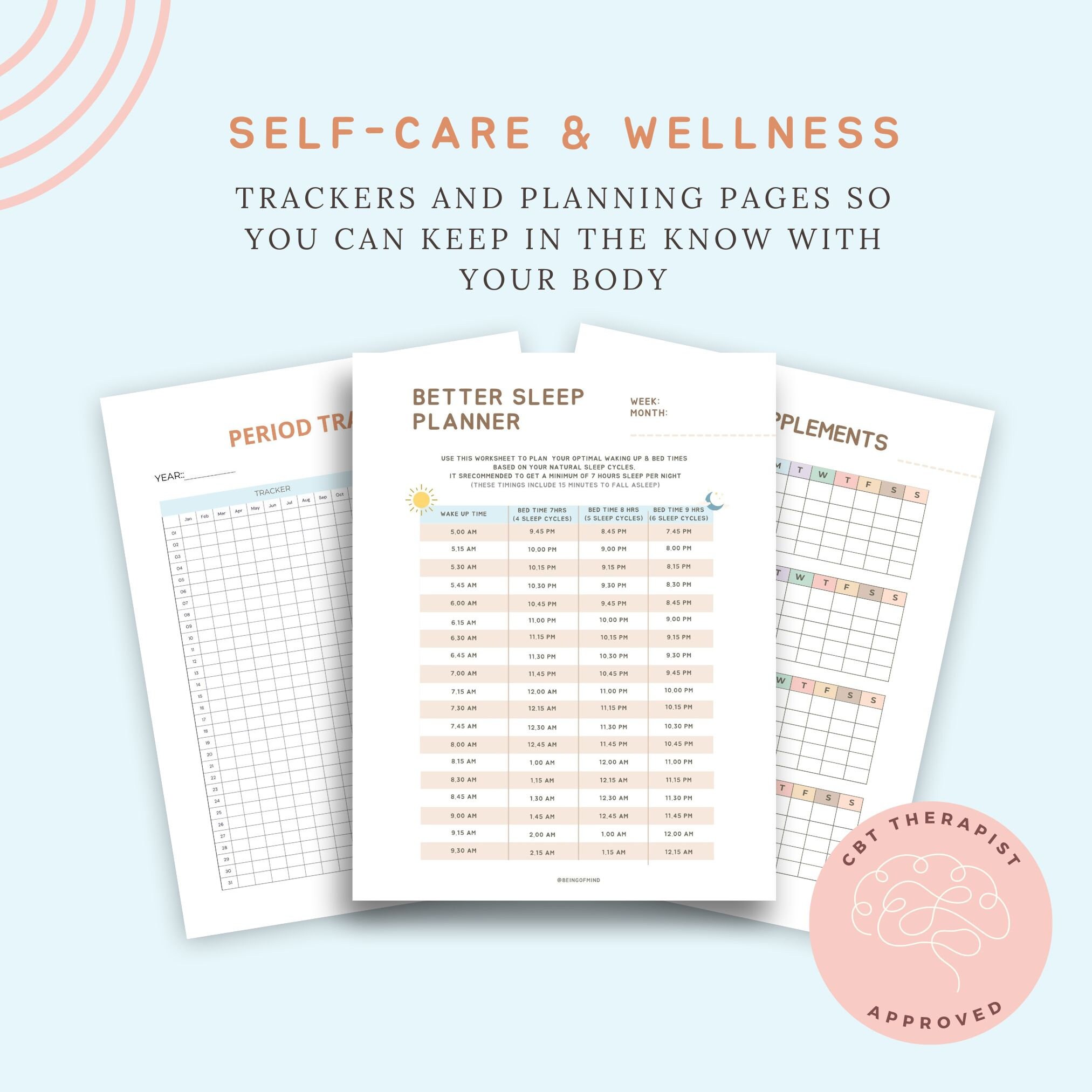Selfcare & Wellness Cbt Journal, Planner, Self Care Journal, Self Care ...