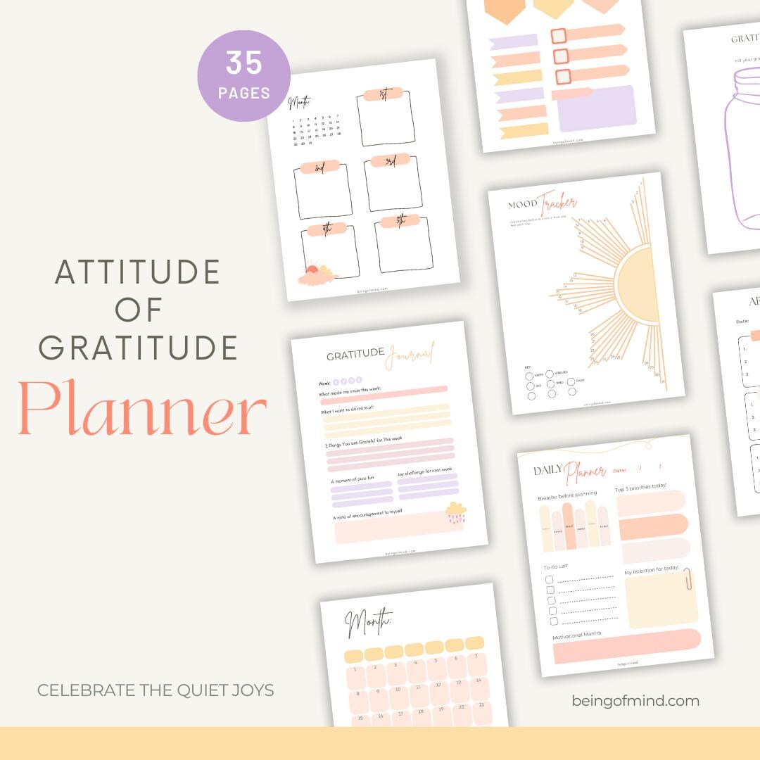 Attitude of Gratitude Planner 2026: Wellbeing Journal for Mental Health ...