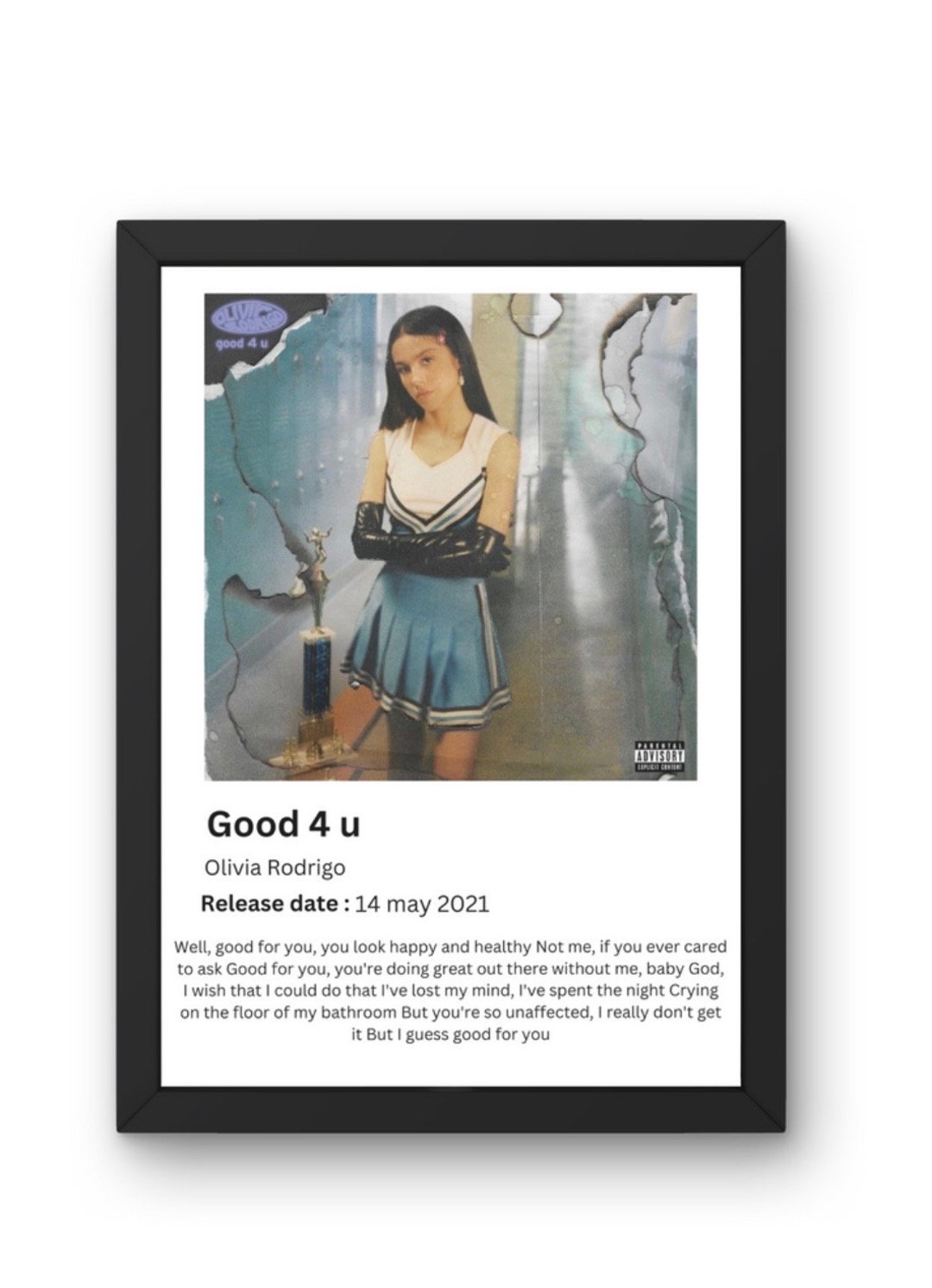 GOOD 4 U Olivia Rodrigo Sour Album Lyrics Music Poster - Etsy