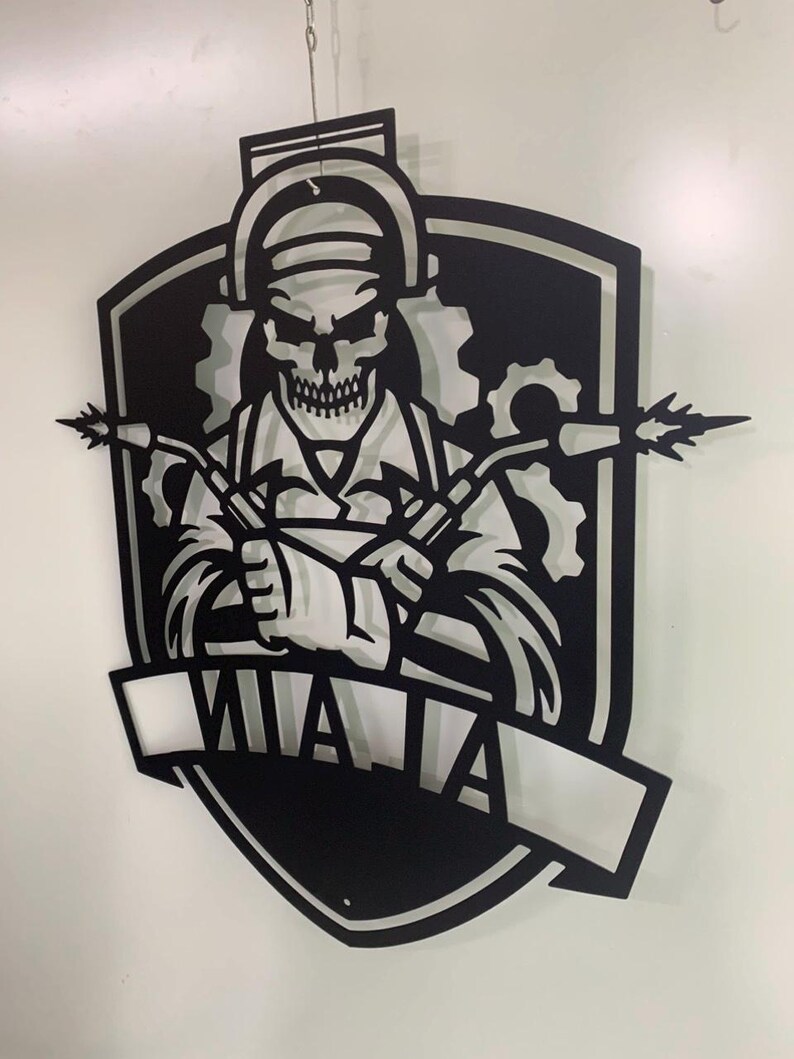Custom Welder Skull Metal Sign, Boilermakers Skull Metal Wall Art ...