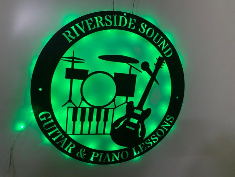 Custom Musical Instruments Neon Metal Sign, Music Band Neon Wall Art ...