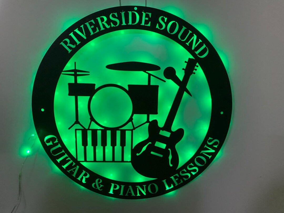 Custom Musical Instruments Neon Metal Sign, Music Band Neon Wall Art ...