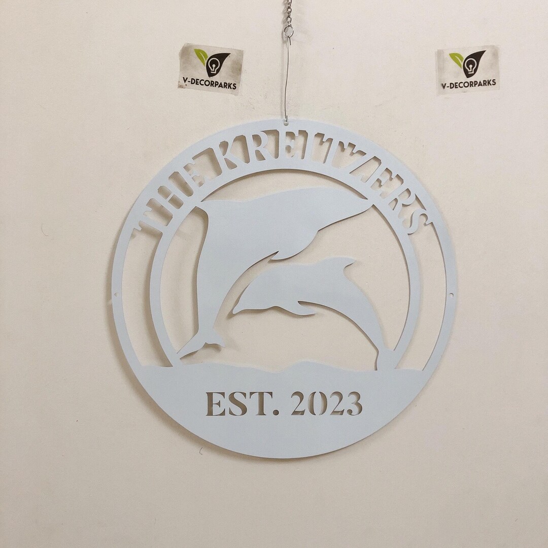 Personalized Dolphin Metal Wall Art, Dolphin Metal Sign, Dolphin Wall ...