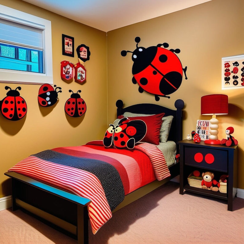 Whimsical Ladybug Haven Room Photo, Digital Art, Printable Art, PNG - Etsy