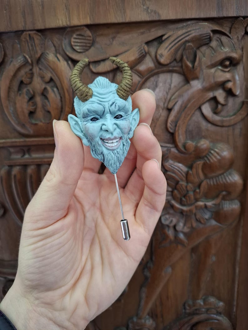 Krampus Polymer Clay Brooch,creepy Christmas Gift - Etsy