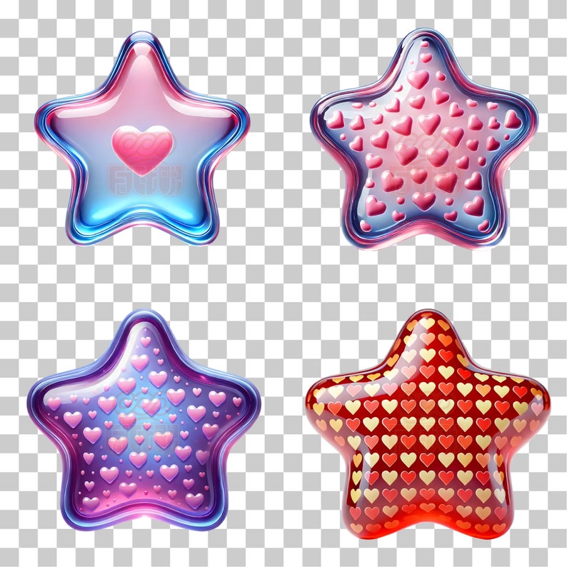 Glossy Stars Clipart,20 High Quality Pngs,cute Stars Clipart,cute Stars ...