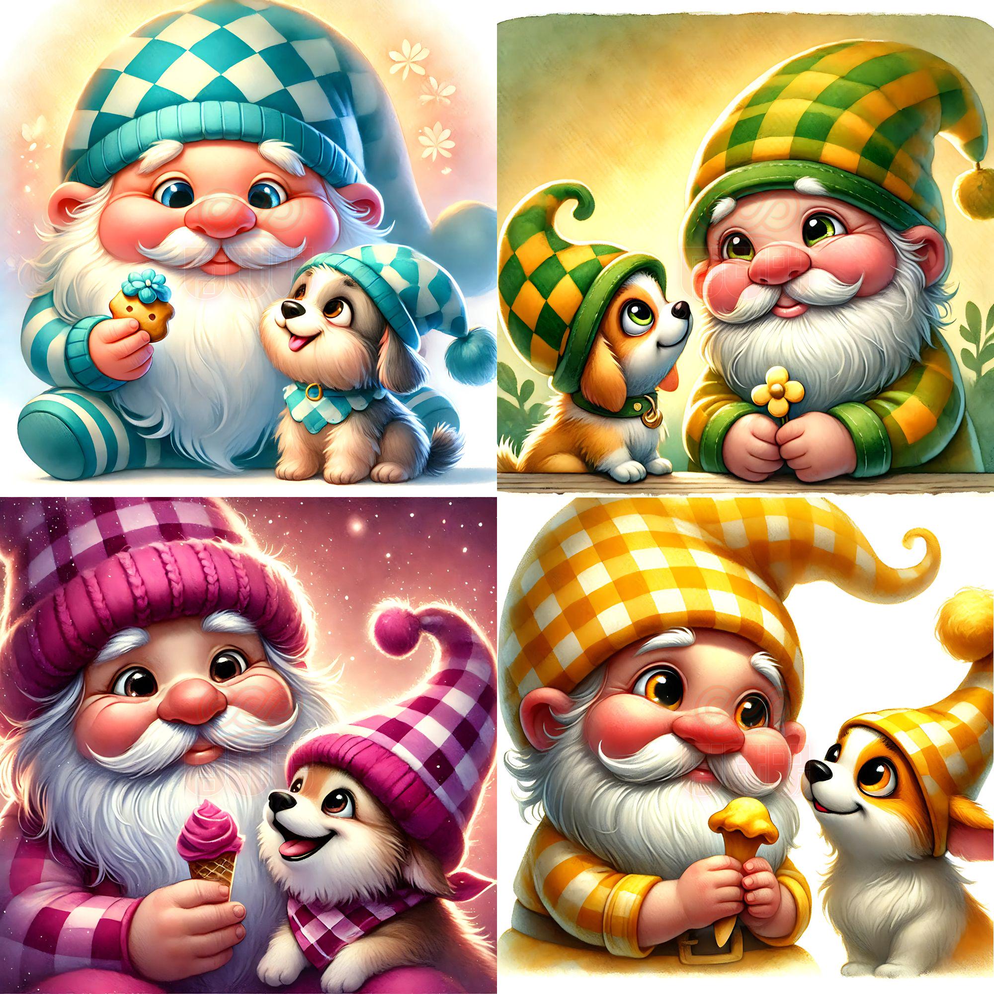 Watercolor Dog Gnome Clipart,15 High Quality Jpgs,cute Dog Gnome ...