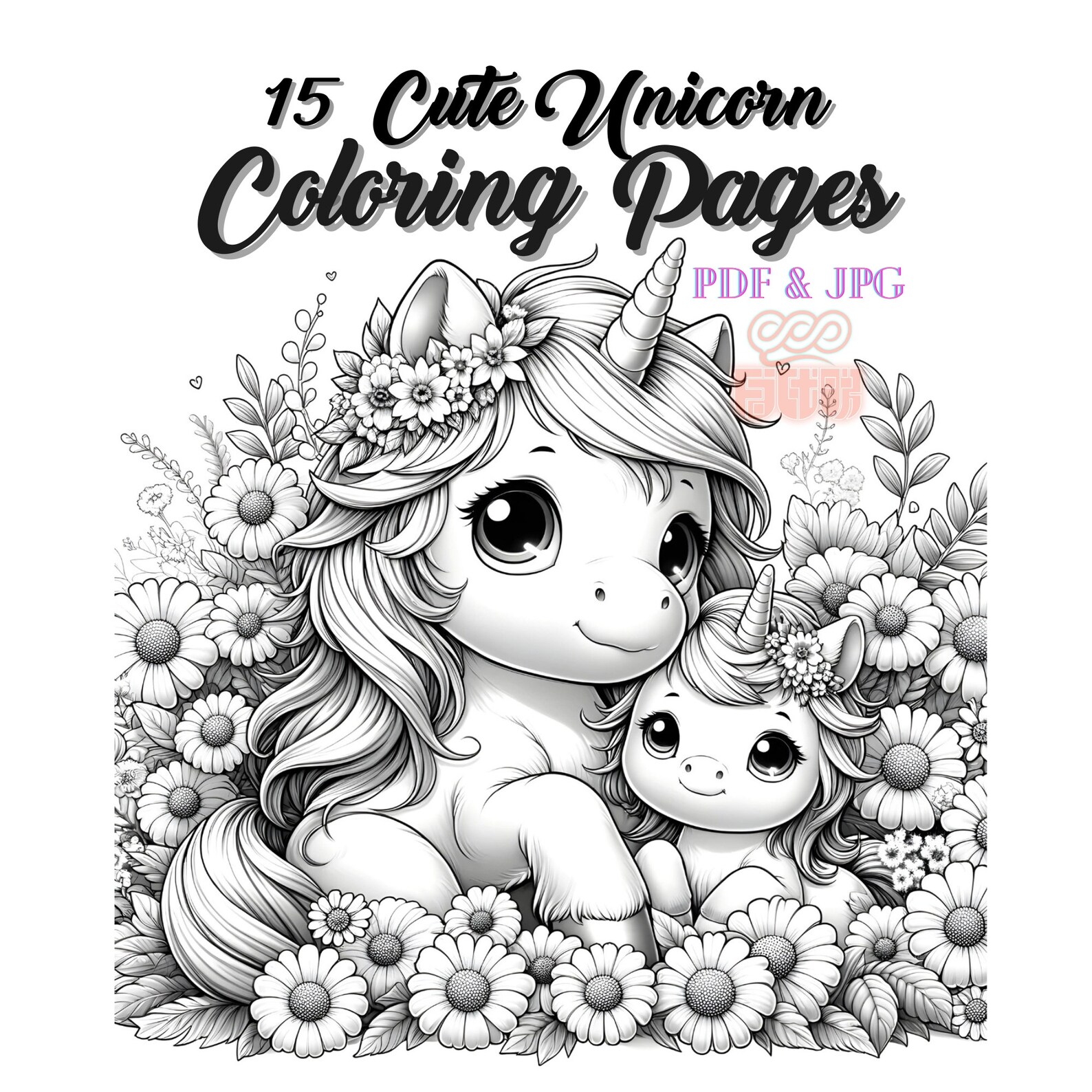 Cute Unicorn Coloring Pages,coloring Pages for Kids,printable Coloring ...