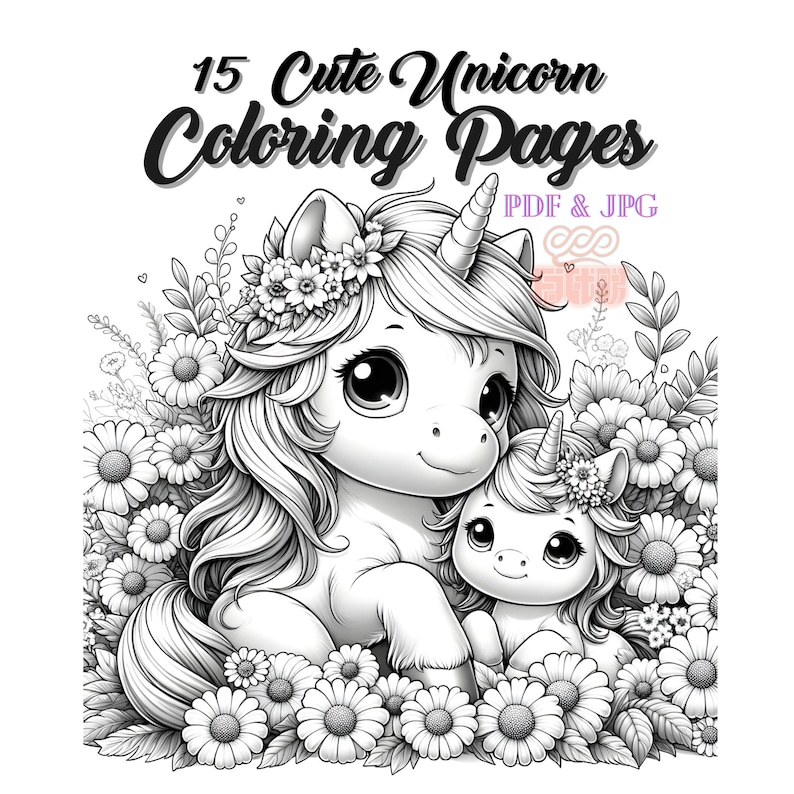 Cute Unicorn Coloring Pages,coloring Pages for Kids,printable Coloring ...