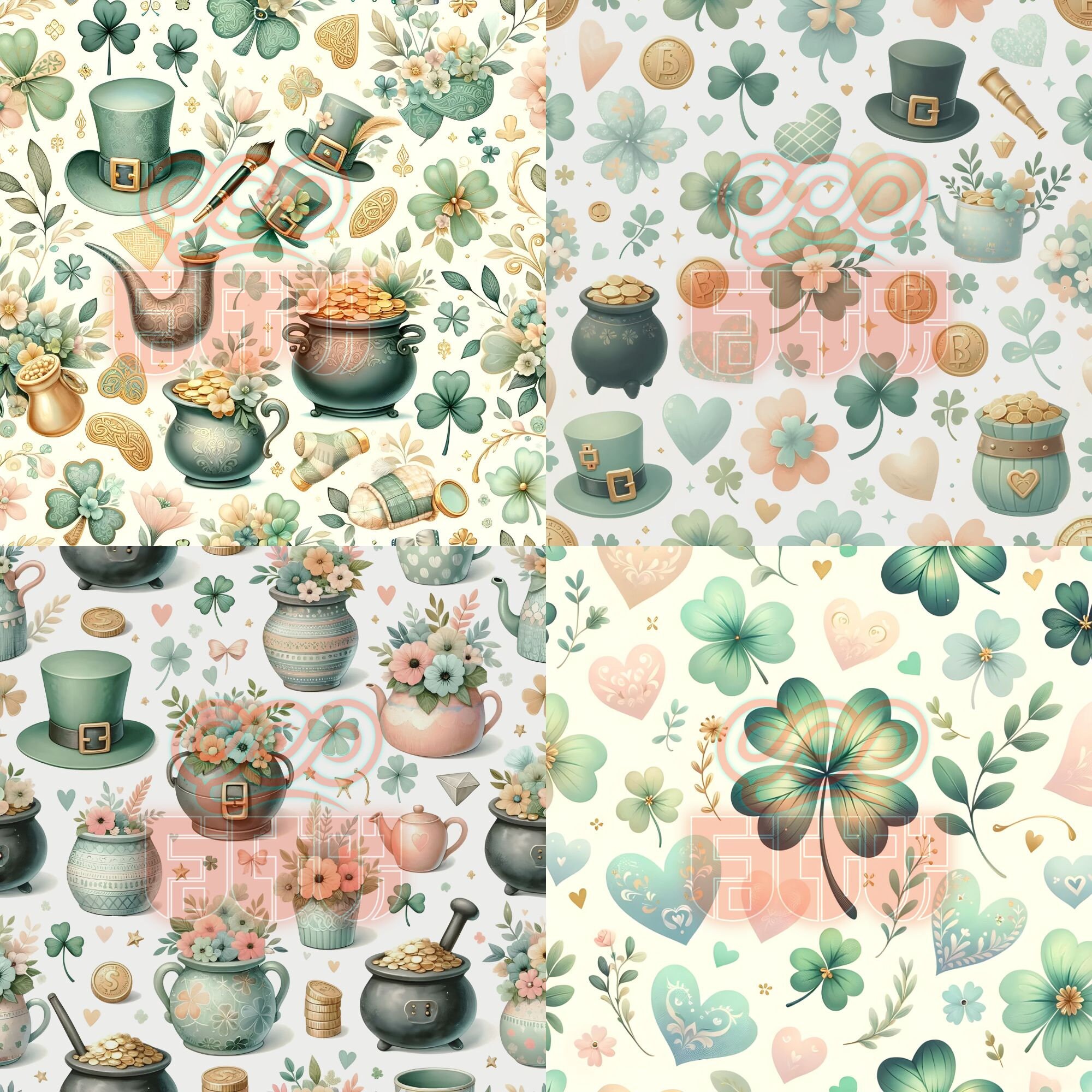 Printable St.patricks Day Digital Paper, St. Patricks Clipart ...