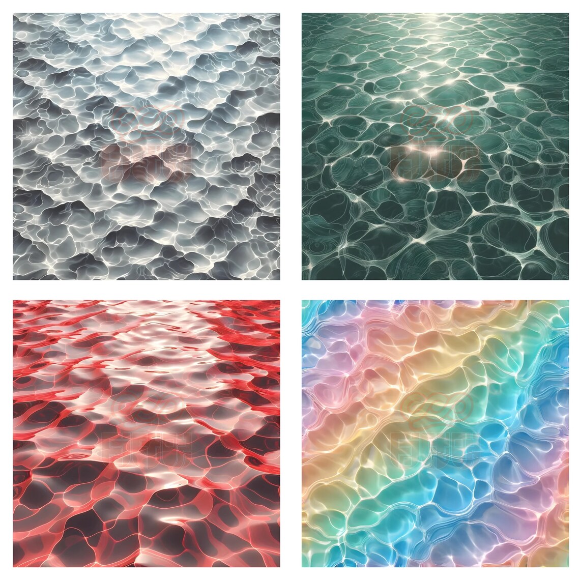 Water Texture Digital Paper,16 Digital Paper Water Texture Background ...