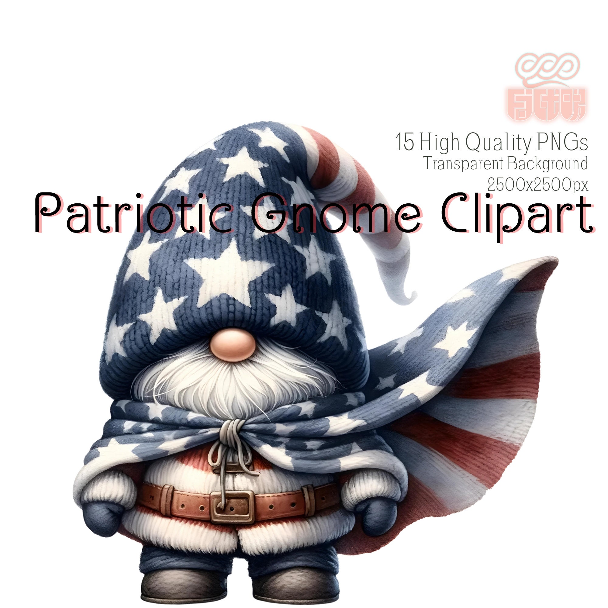 Watercolor Patriotic Gnome Clipart,15 High Quality Pngs,patriotic Gnome ...