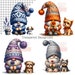 Flower Dog Gnome Clipart, 16 High Quality PNG, Watercolor Gnome Clipart ...