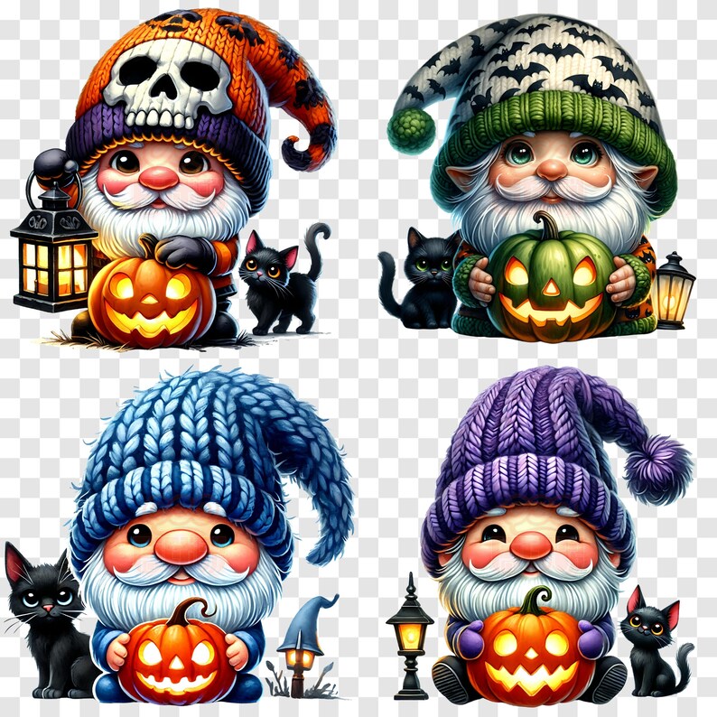 Watercolor Pumpkin Gnome Clipart,16 High Quality Pngs,cute Pumpkin ...