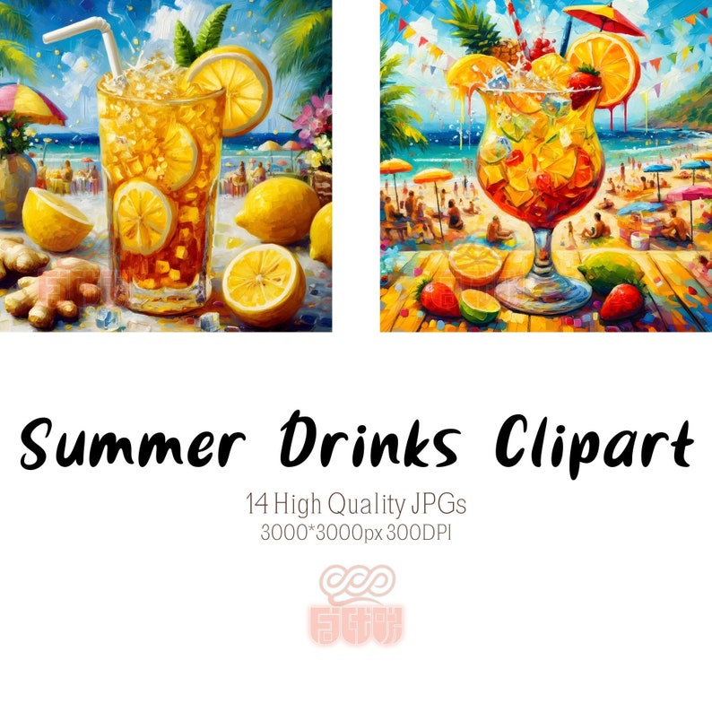 Summer Drinks Clipart | Impasto Summer Drinks Jpgs | 14 High Quality ...