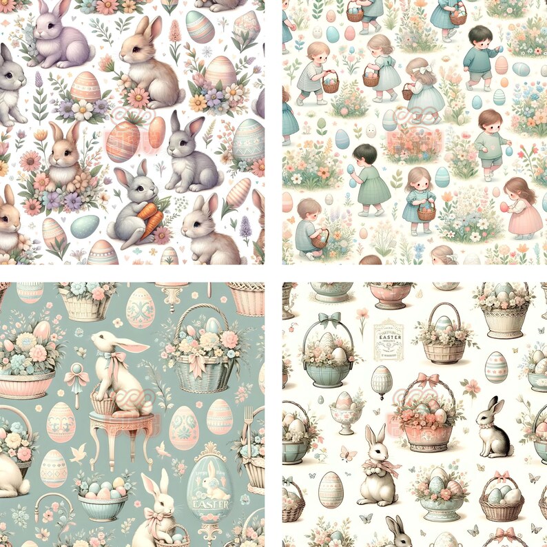 Happy Easter Digital Papers |20 Easter Digital Papers | Easter ...