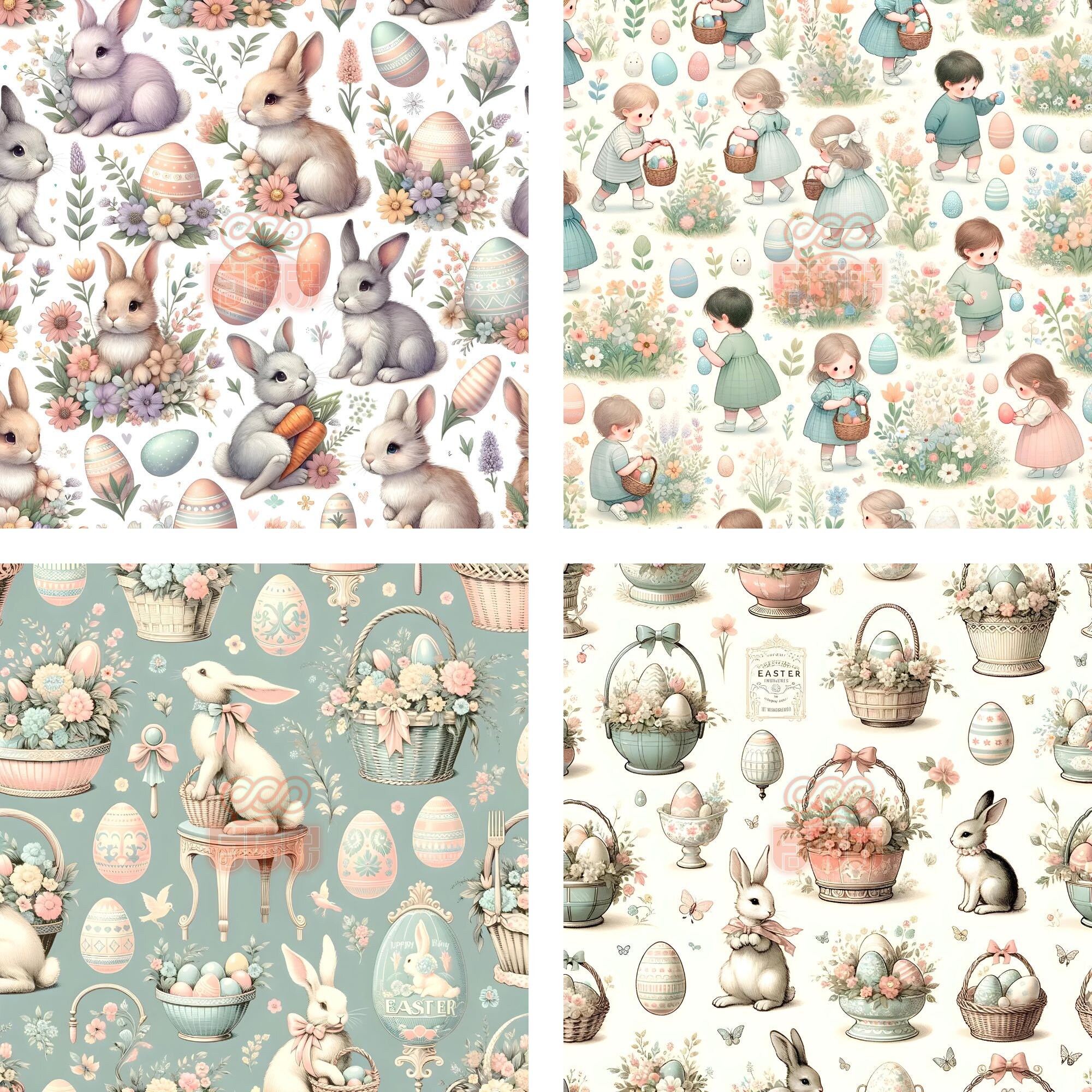 Happy Easter Digital Papers |20 Easter Digital Papers | Easter ...