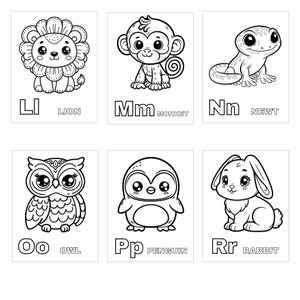 Animals A-Z Coloring Pages|a B C Coloring Book | Alphabet Coloring for ...