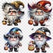 Watercolor Halloween Gnome Clipart: Spooky PNG Bundle (digital Download ...